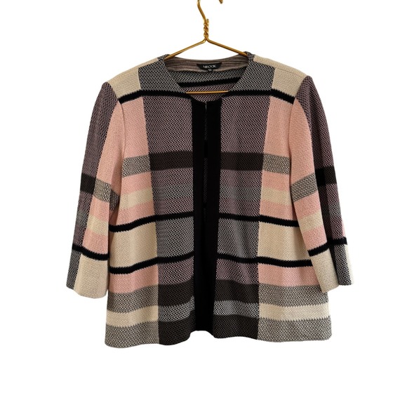 Misook | Jackets & Coats | Misook Petites Plaid Knit Career Blazer ...